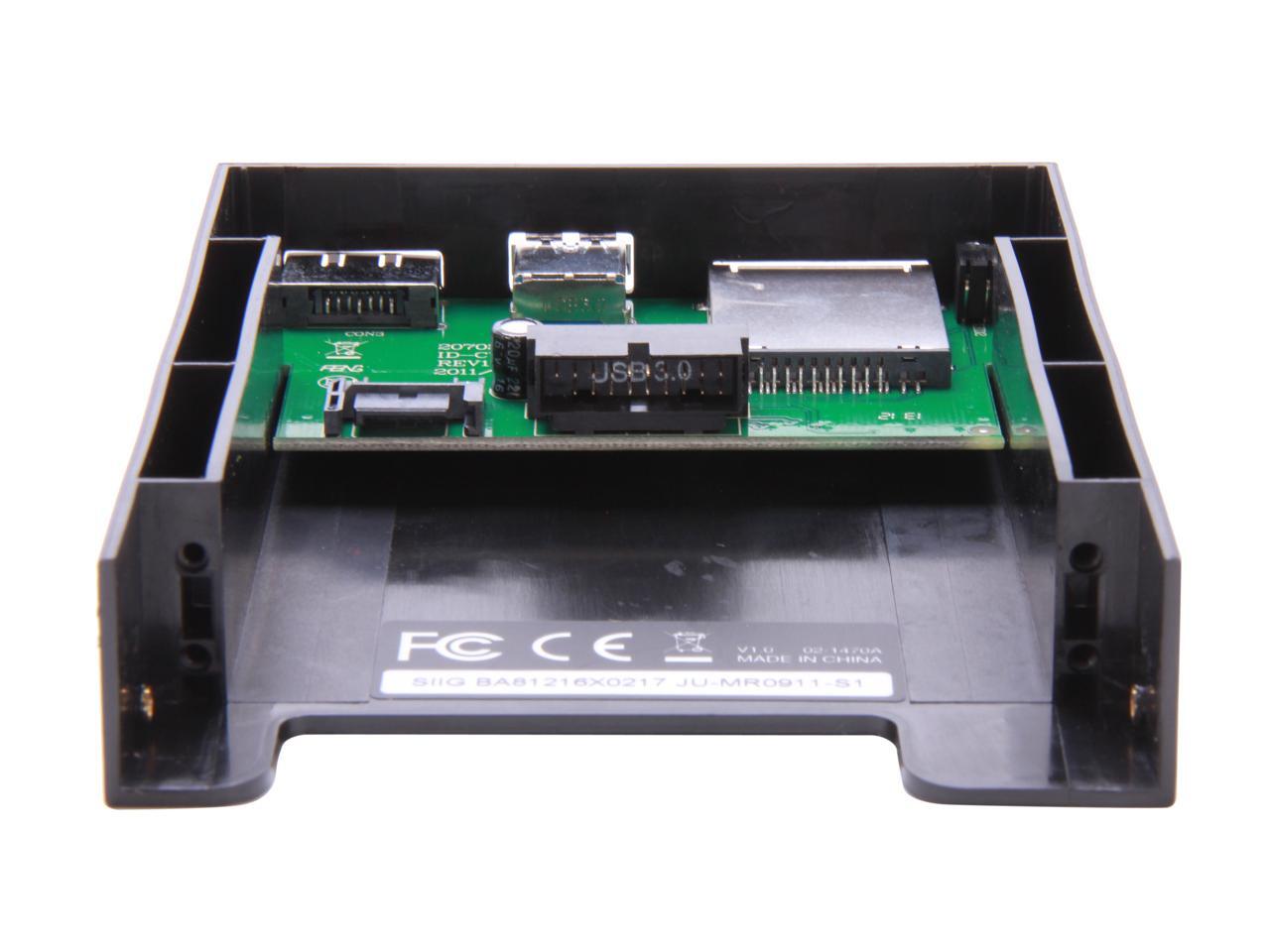 SIIG JU-MR0911-S1 USB 3.0 Internal Bay Multi Card Reader/eSATA Panel ...