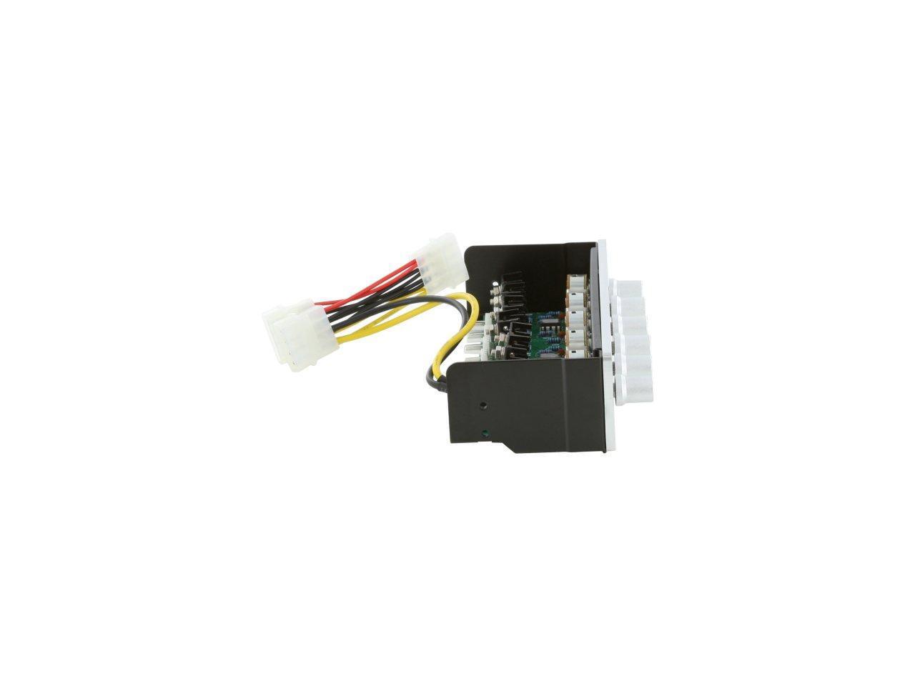 Lamptron 5.25" 6-channel fan controller, 45w/channel, 3-pin fan & molex ...