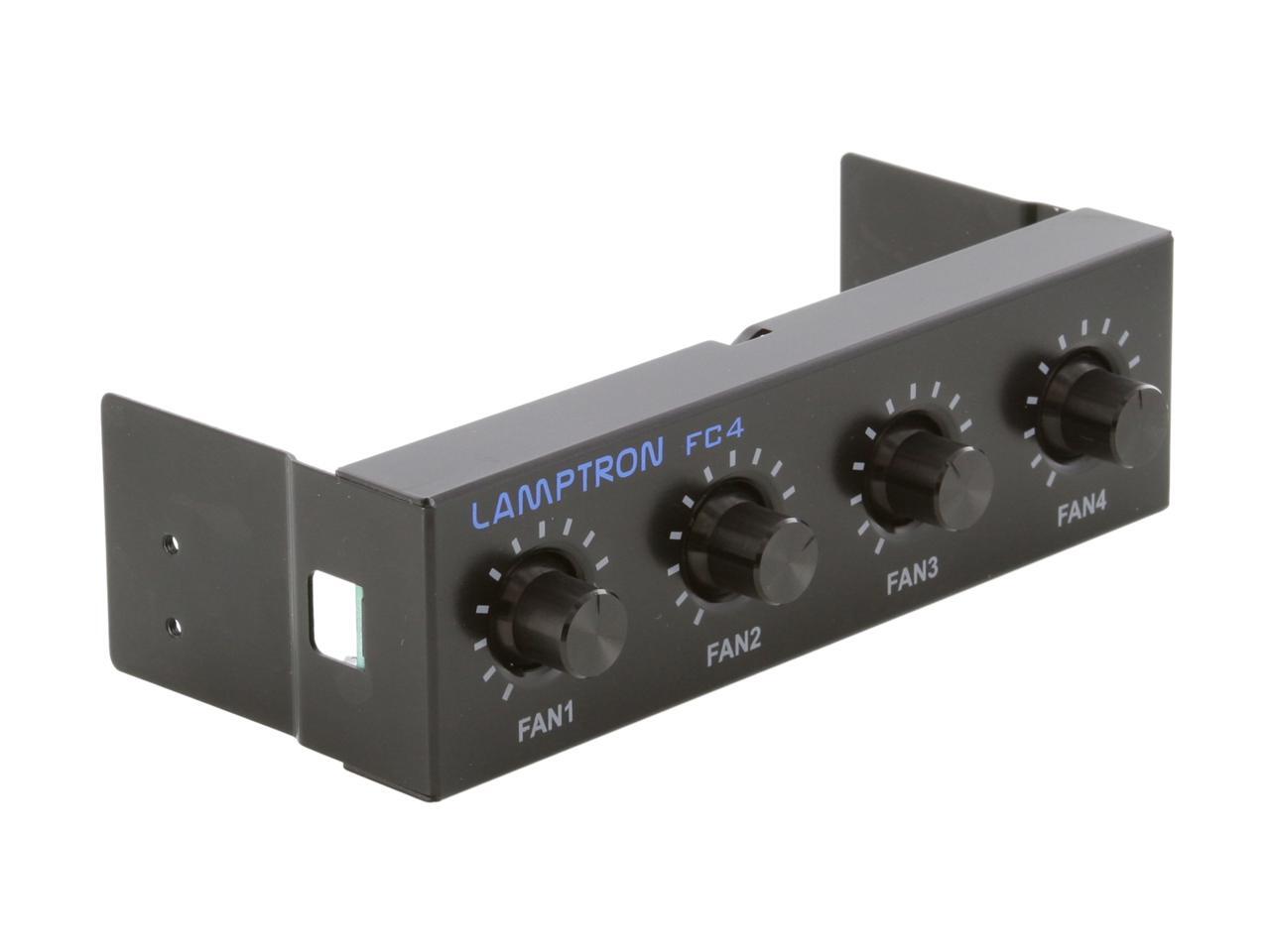 Lamptron 5.25" 4-channel fan controller, 20w/channel, 3-pin fan & molex ...