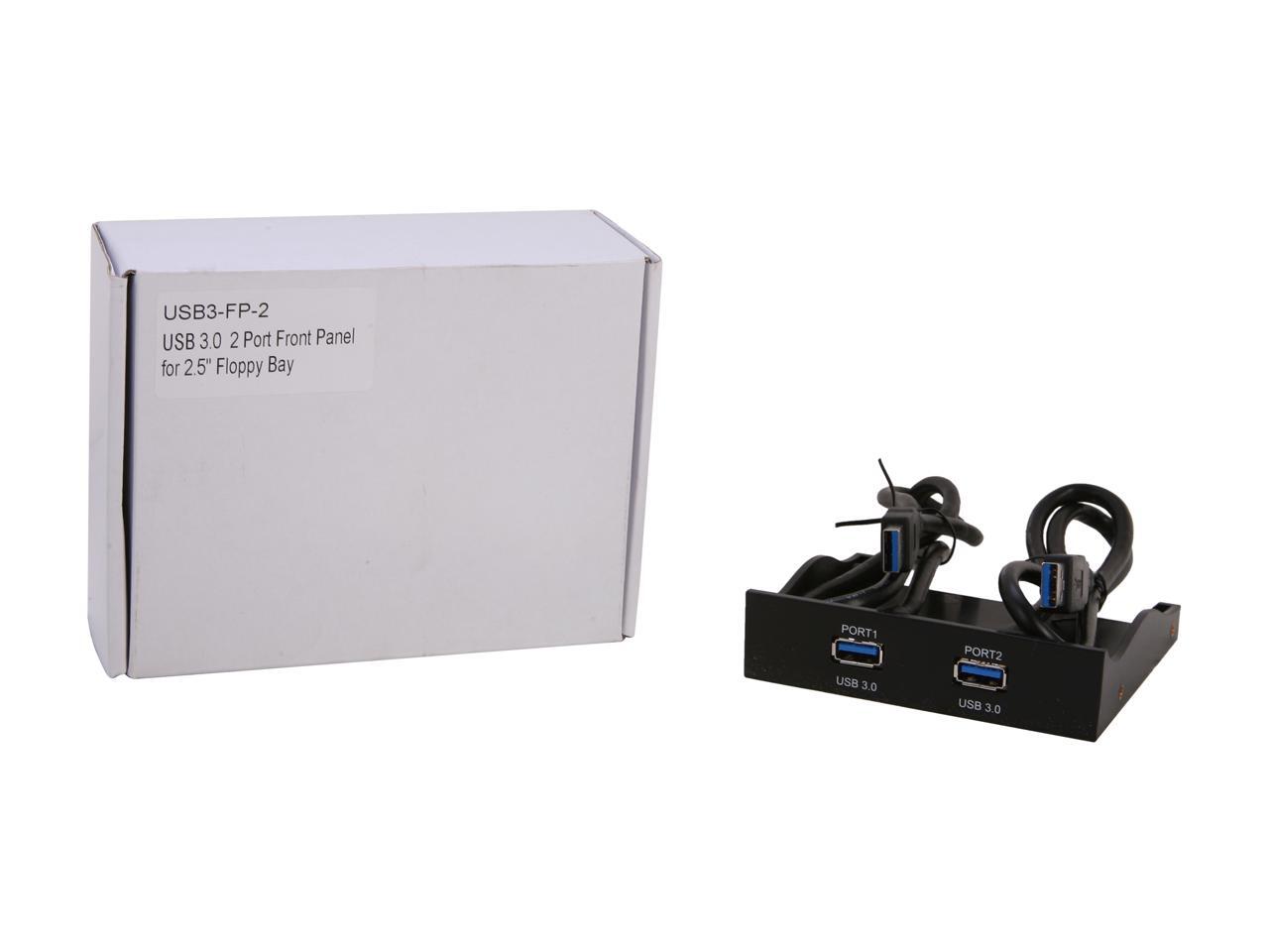 USB 3.0 2-Port Front Panel Module with Black Faceplate - Newegg.com