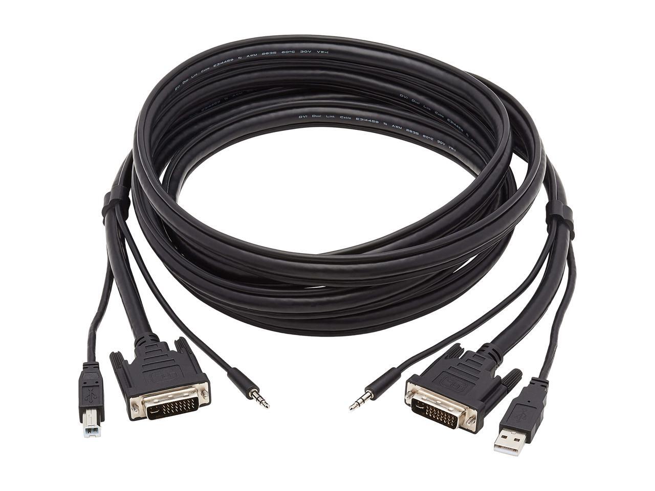 Tripp Lite P784-010 DVI KVM Cable Kit, 3 in 1 - DVI, USB, 3.5 mm Audio ...