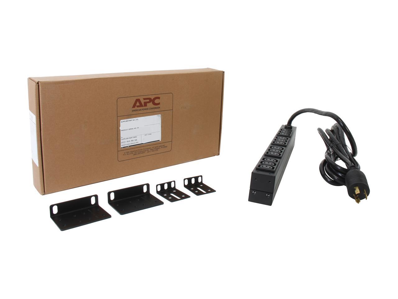 APC Rack Mount PDU, Basic 208V/20A, (12) Outlets, 1U Horizontal ...