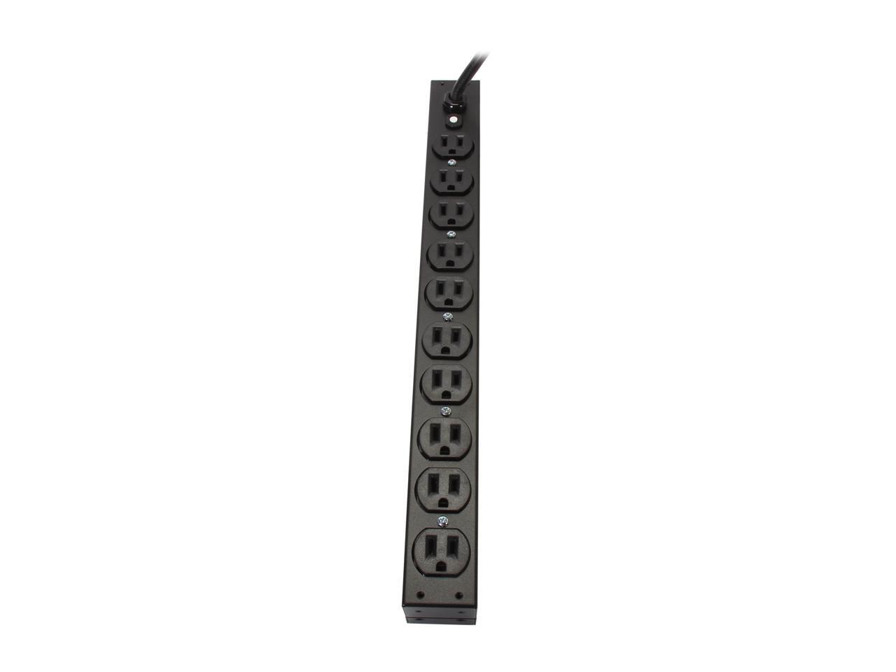APC Rack Mount PDU, Basic 100V-120V/15A, (10) Outlets, 1U Horizontal ...