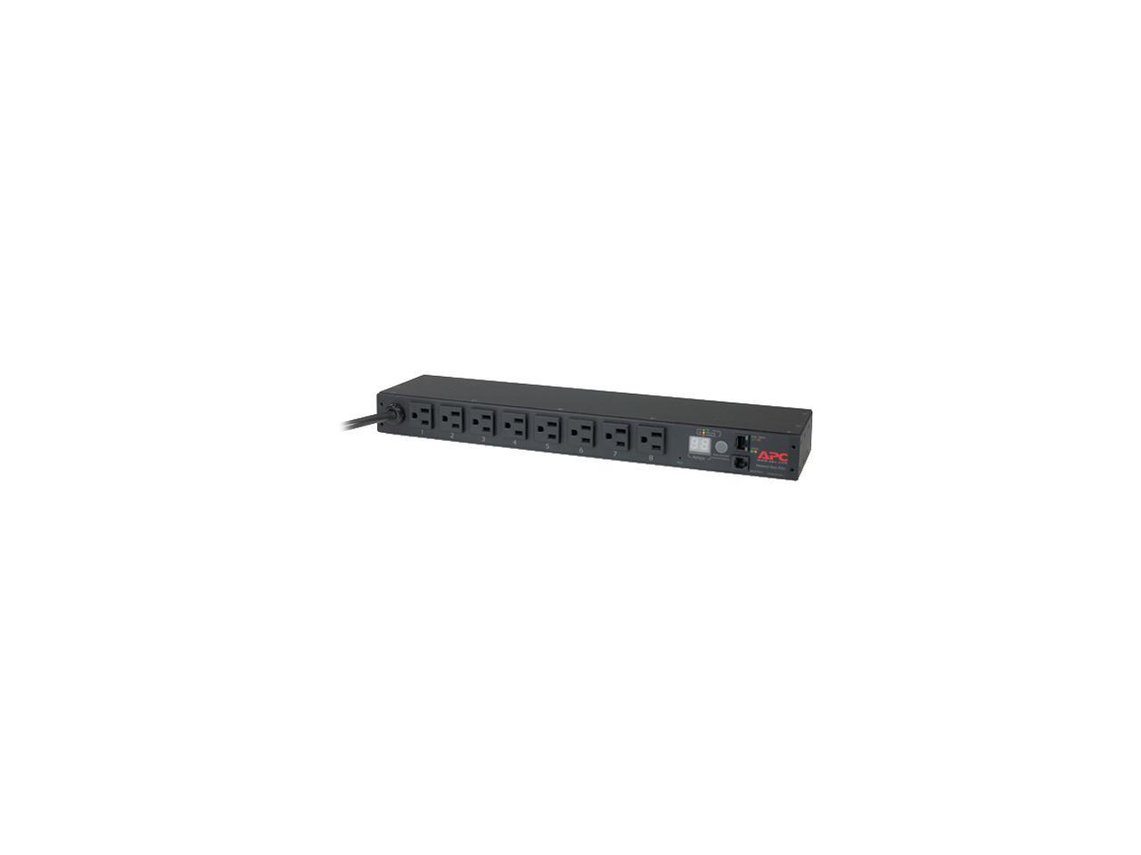 APC Rack Mount PDU, Metered 100-120V/15A, (8) Outlets, 1U Horizontal ...