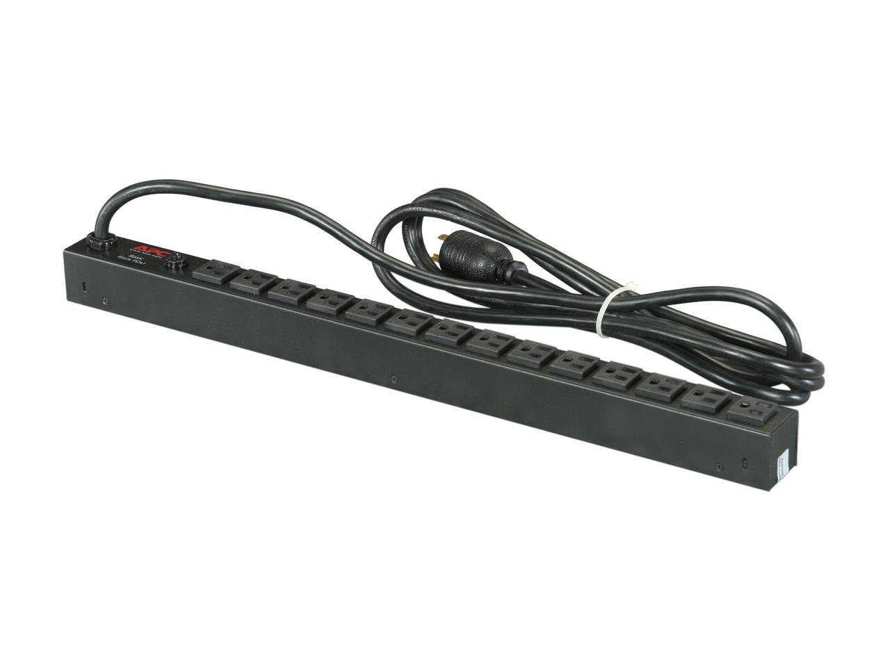 APC Rack Mount PDU, Basic 100V-120V/20A, (14) Outlets, 0U Vertical ...