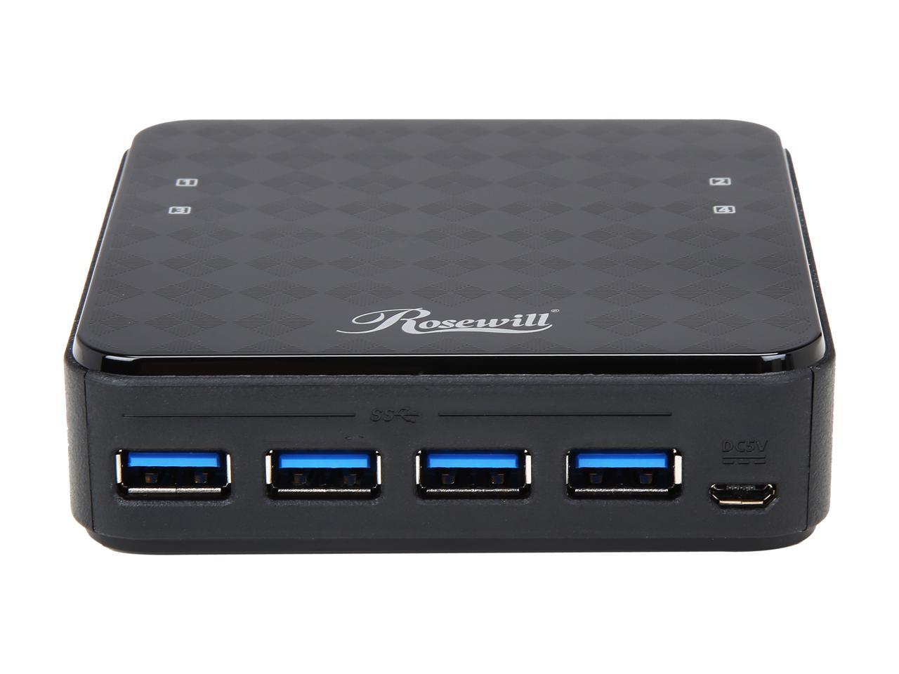 Rosewill USB 3.0 Sharing Switch Box, 4 Port USB 3.0 Peripheral Switch ...