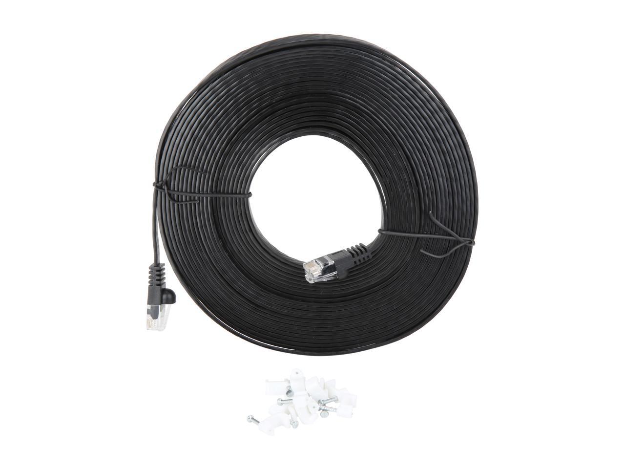Rosewill RCNC-18005 25 ft. Cat 6 Flat Ethernet Cable with Cable Clips ...