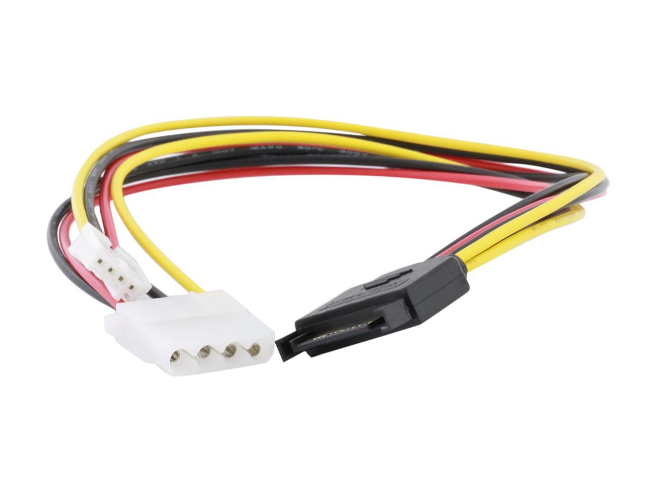 Rosewill SC-PWC-MOL-12-SATA 12" SATA 15-pin Power Male to Molex 4-pin ...