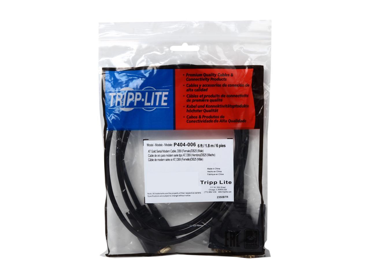 Tripp Lite Model P404-006 6 ft. AT Serial Modem Gold Cable (DB25M to ...
