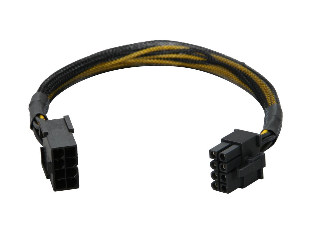OKGEAR FC88-12BKS 1 ft. 8 pin PCI EXPRESS extension cable w/ black ...