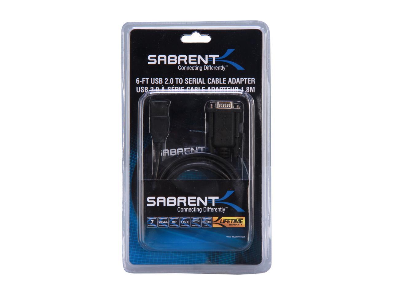 SABRENT Model CB-FTDI 6 ft. USB 2.0 to Serial (9-Pin) DB-9 RS-232 ...