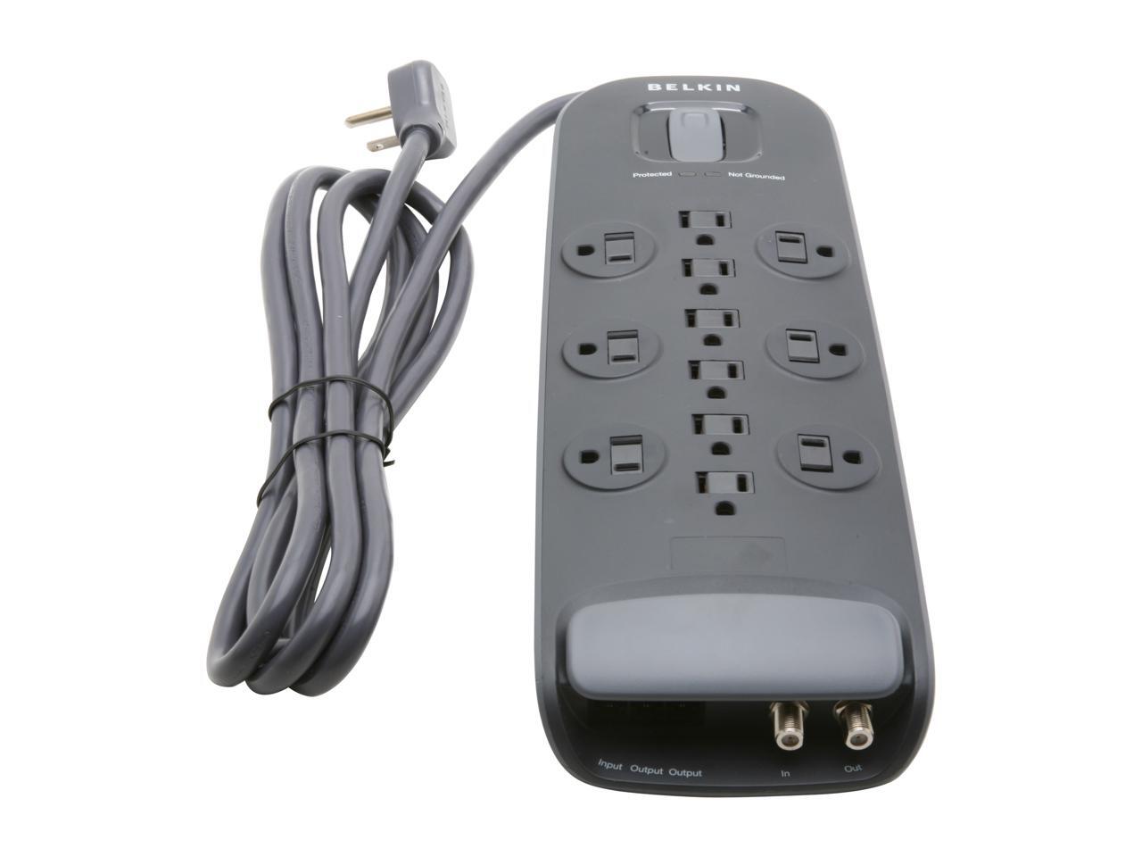 BELKIN BV112230-08-BLK 8 ft. 12 Outlets 3996J Surge Protector with ...