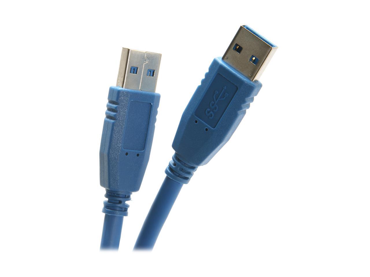Link Depot USB3-3-MM 3 ft. Blue USB 3.0 Type A Cable Male to Male ...