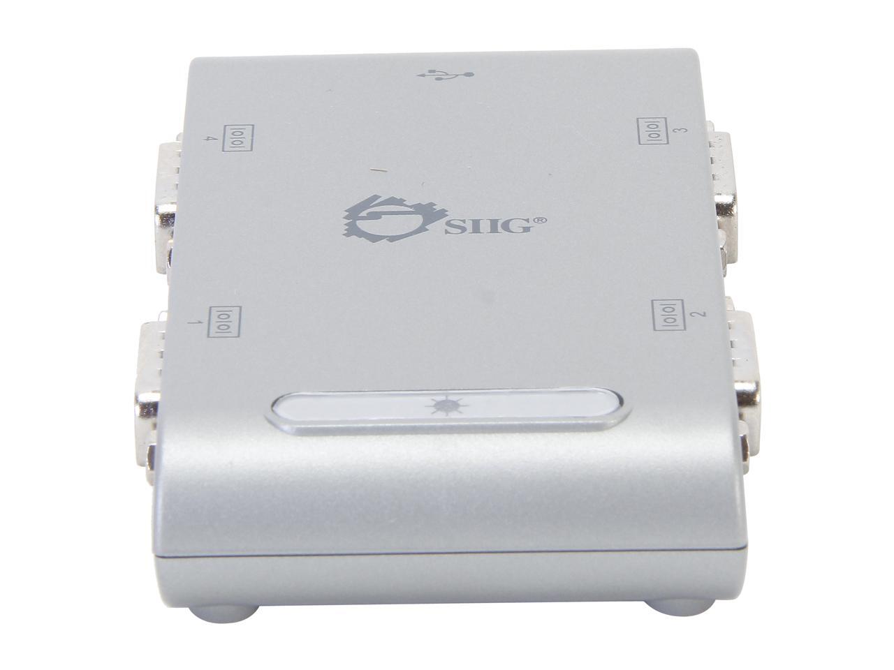 SIIG JU-SC0111-S1 4-Port USB to RS-232 Serial Adapter Hub - Newegg.com