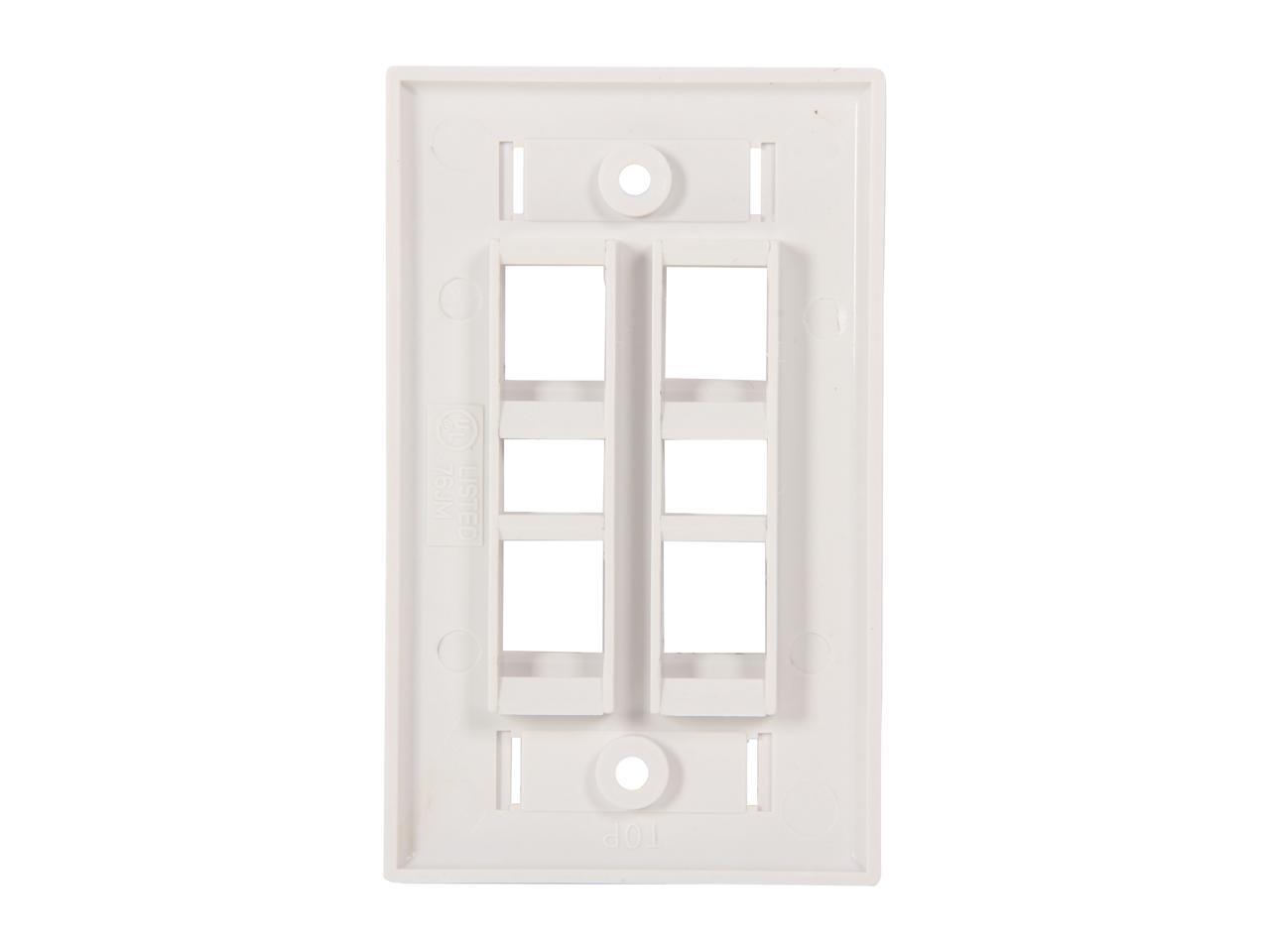 C2G 03413 Four Port Keystone Single Gang Wall Plate, White - Newegg.com