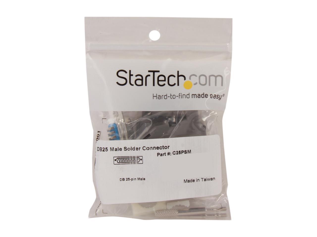 StarTech.com C25PSM Assembled DB25 Male Solder D-SUB Connector with ...