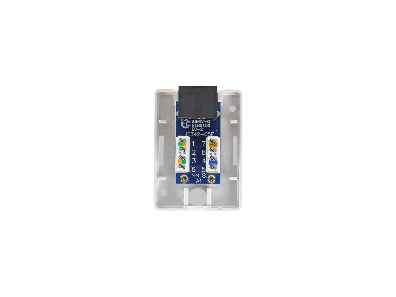 StarTech.com Single Cat5e RJ45 Wall Jack White with Keystone Jack ...