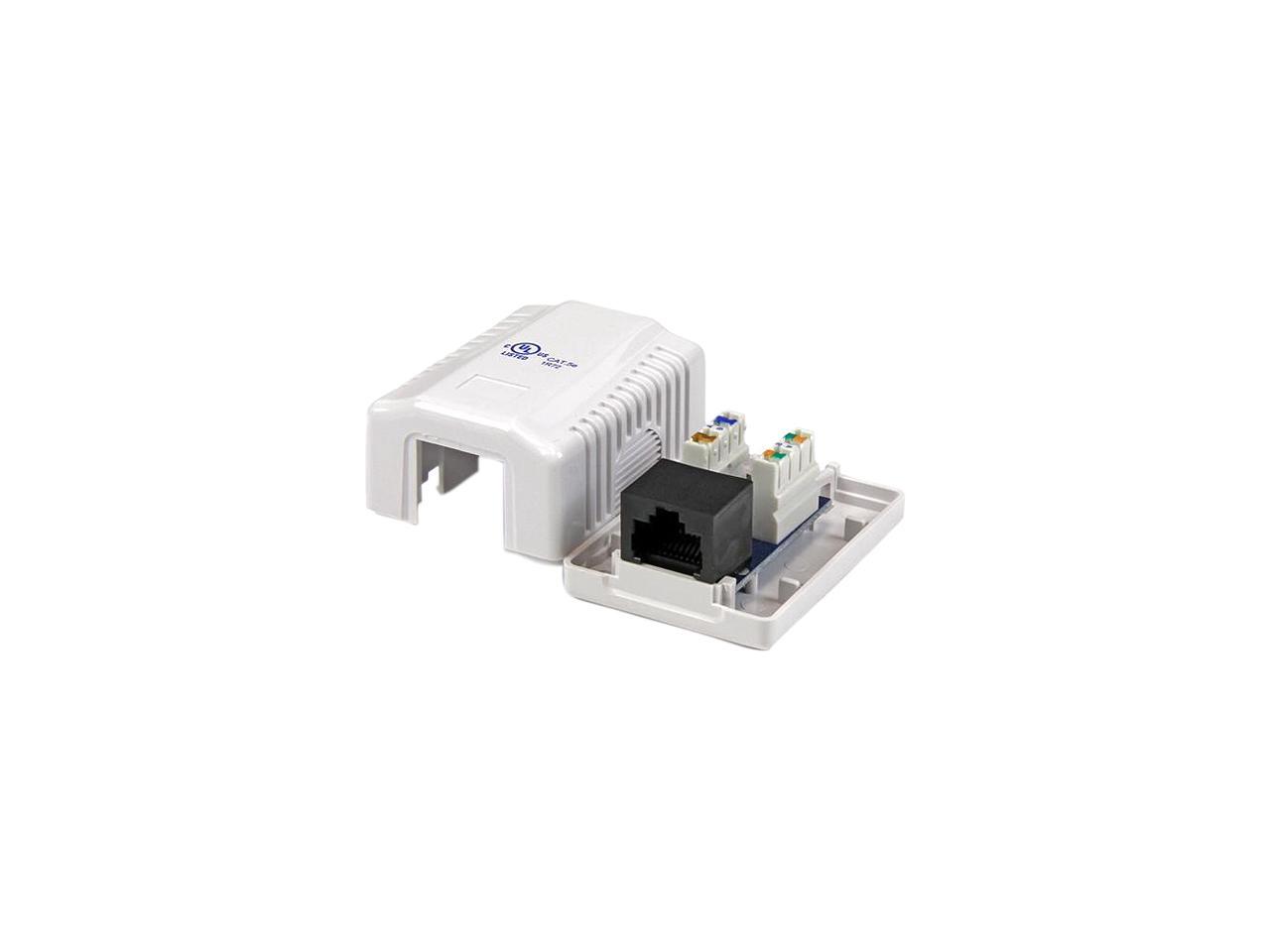 StarTech.com Single Cat5e RJ45 Wall Jack White with Keystone Jack ...
