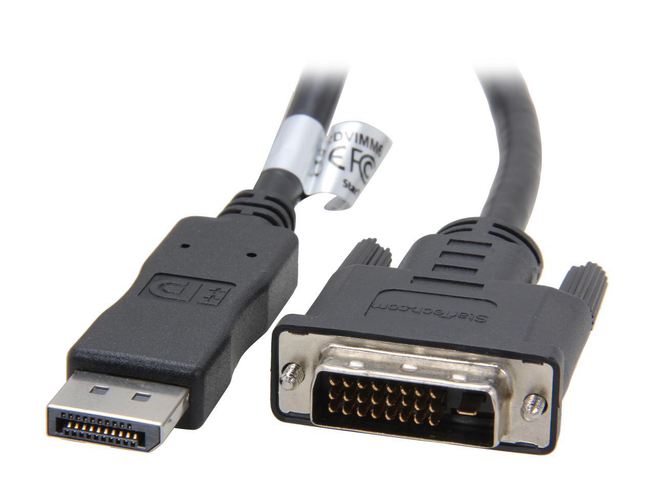 StarTech.com DP2DVIMM6 6 ft / 2m DisplayPort to DVI Video Converter ...