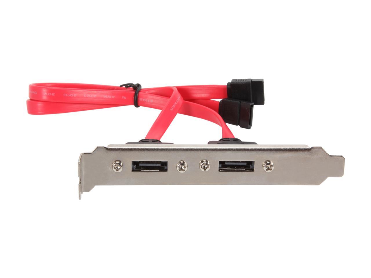 StarTech.com ESATAPLATE2 1 ft. 2 Port SATA to eSATA Slot Plate Bracket ...