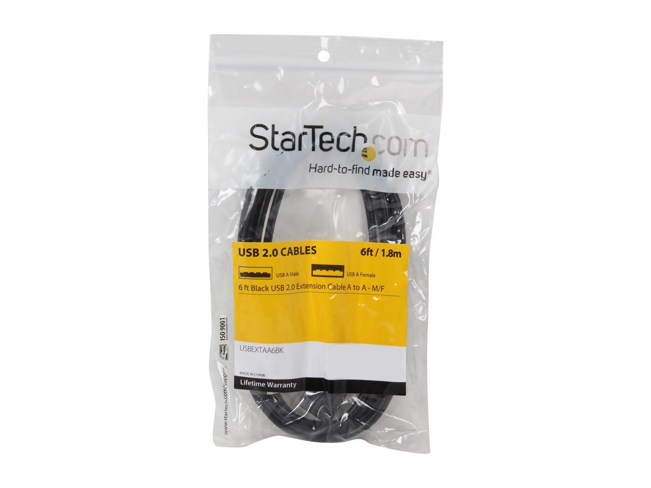 StarTech.com USBEXTAA6BK 6 ft Black USB 2.0 Extension Cable A to A - M ... StarTech.com USBEXTAA6BK 6 ft Black USB 2.0 Extension Cable A to A - M ...