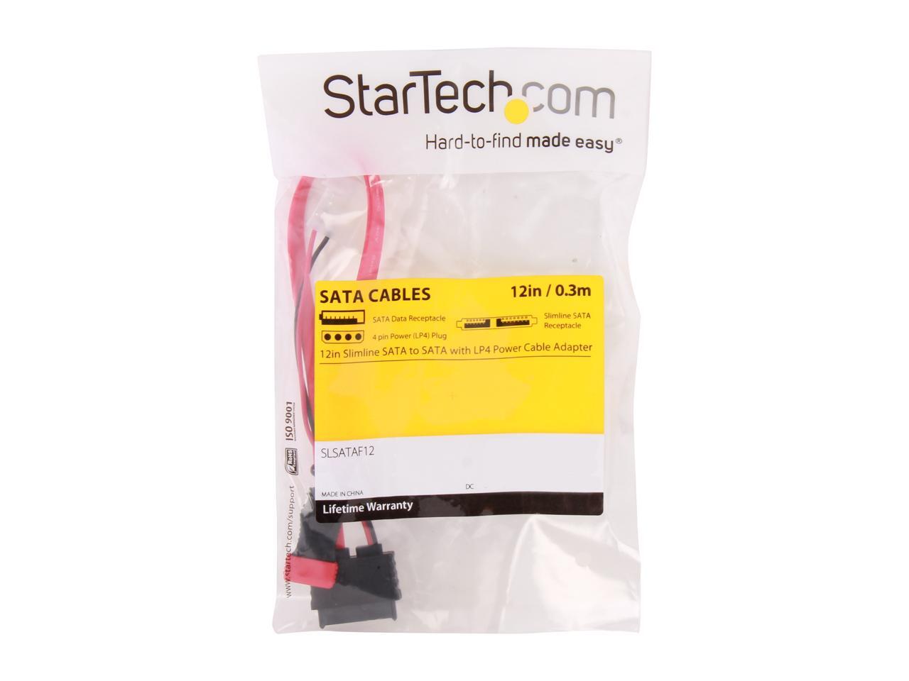 StarTech.com SLSATAF12 1 ft. 12" Slimline SATA to SATA with LP4 Power ...
