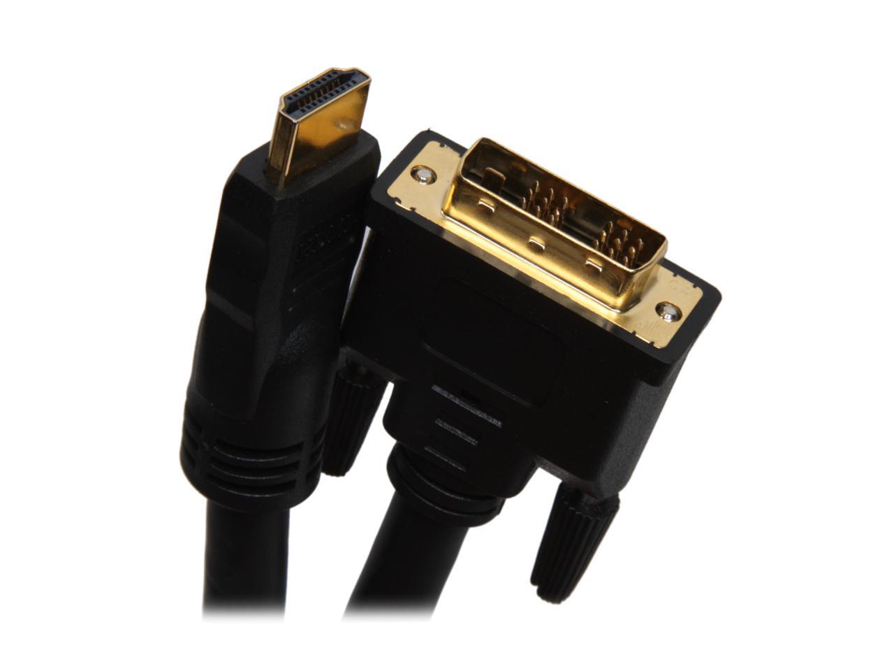 BYTECC HMD-25 25 ft. HDMI High Speed Male to DVI-D Male Single Link ...