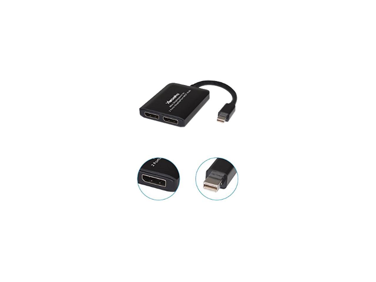 XtremPro 61070 USB Mini DisplayPort to 2 DisplayPort MST Hub, DP 1.2 to ...