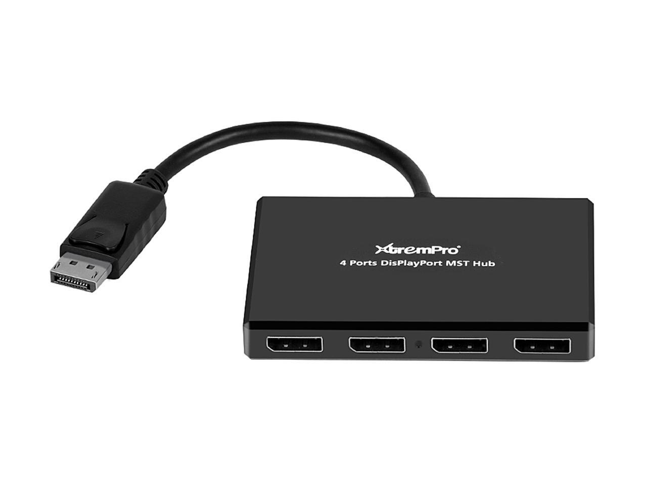 XtremPro 61071 4 Port DisplayPort 1.2 to DisplayPort Multi Stream ...