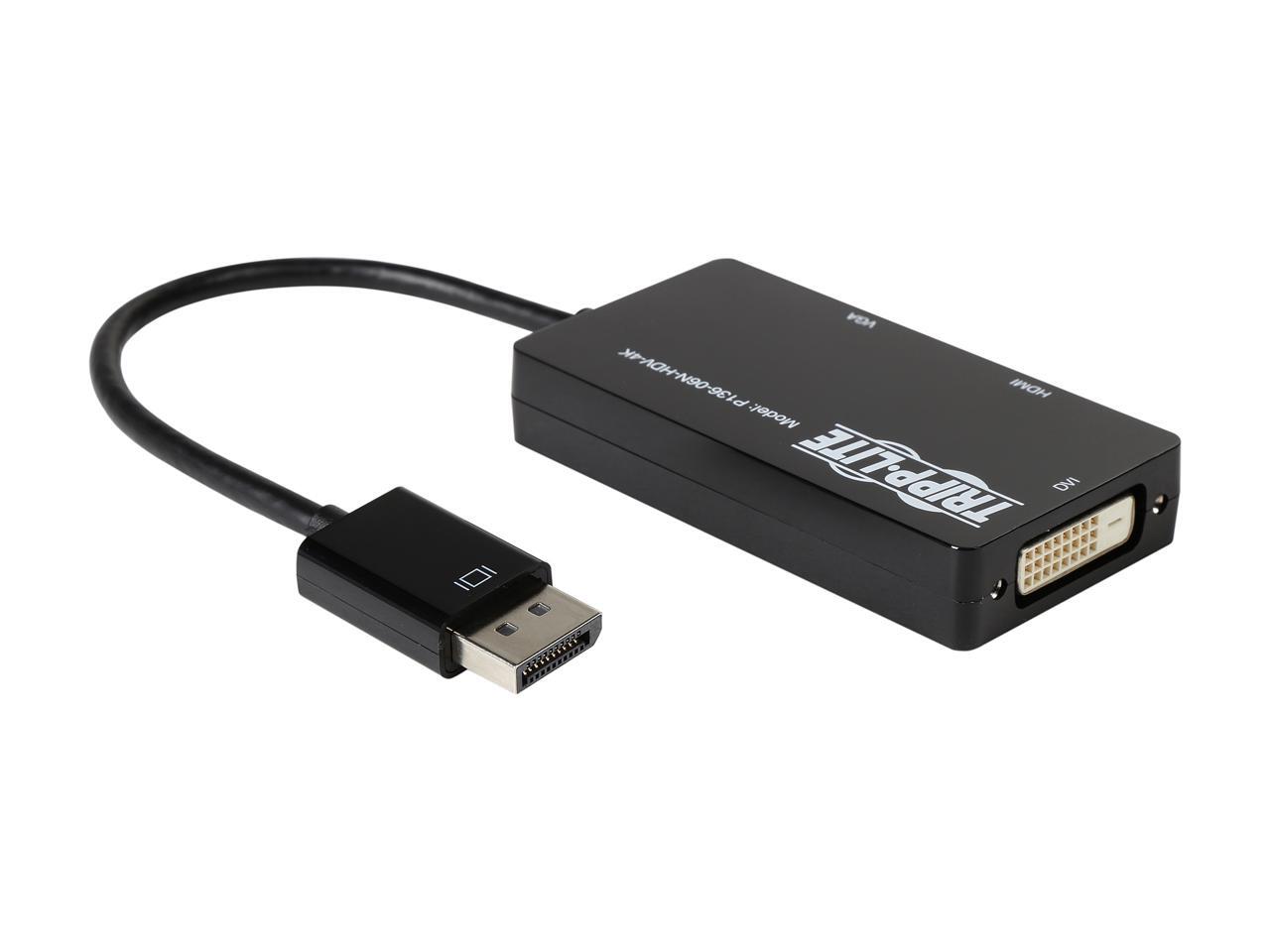 Tripp Lite DisplayPort to VGA/DVI/HDMI All-in-One Cable Adapter ...