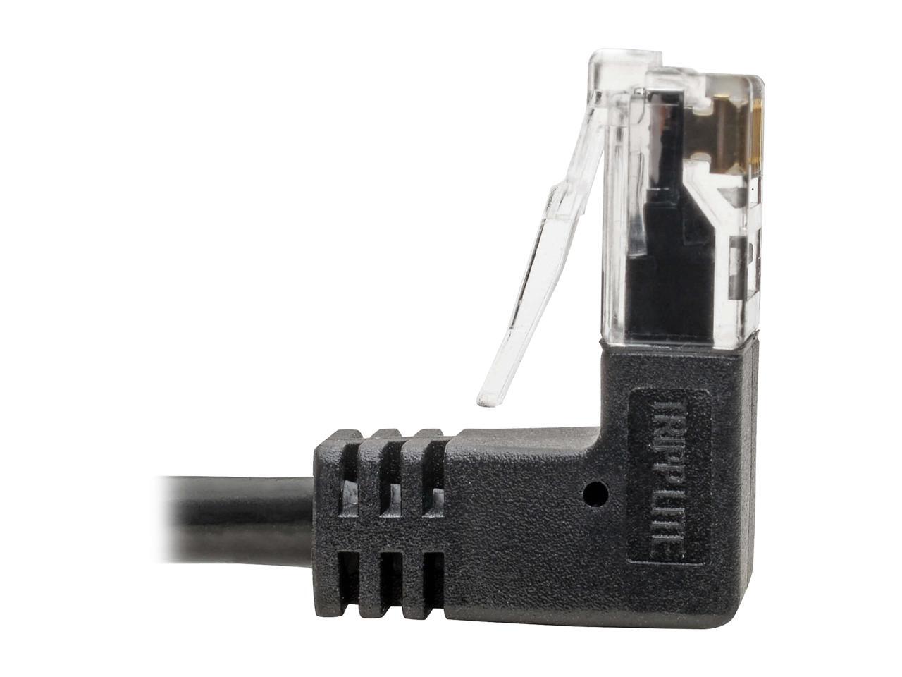 Tripp Lite Cat6 Gigabit Patch Cable Snagless Right-Angle UTP Slim Black ...