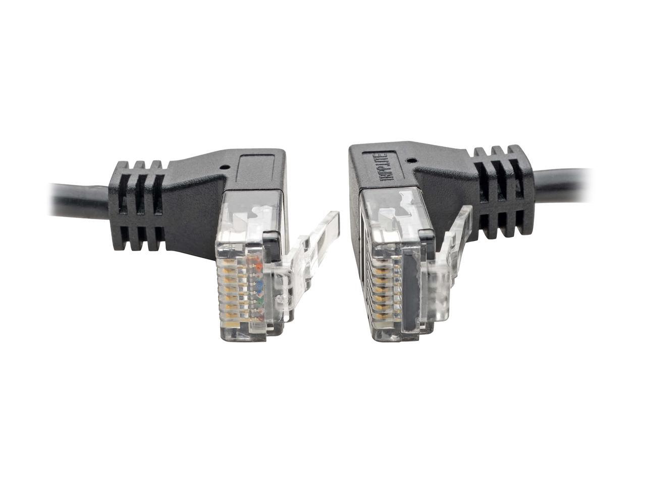 Tripp Lite Cat6 Gigabit Patch Cable Snagless Right-Angle UTP Slim Black ...