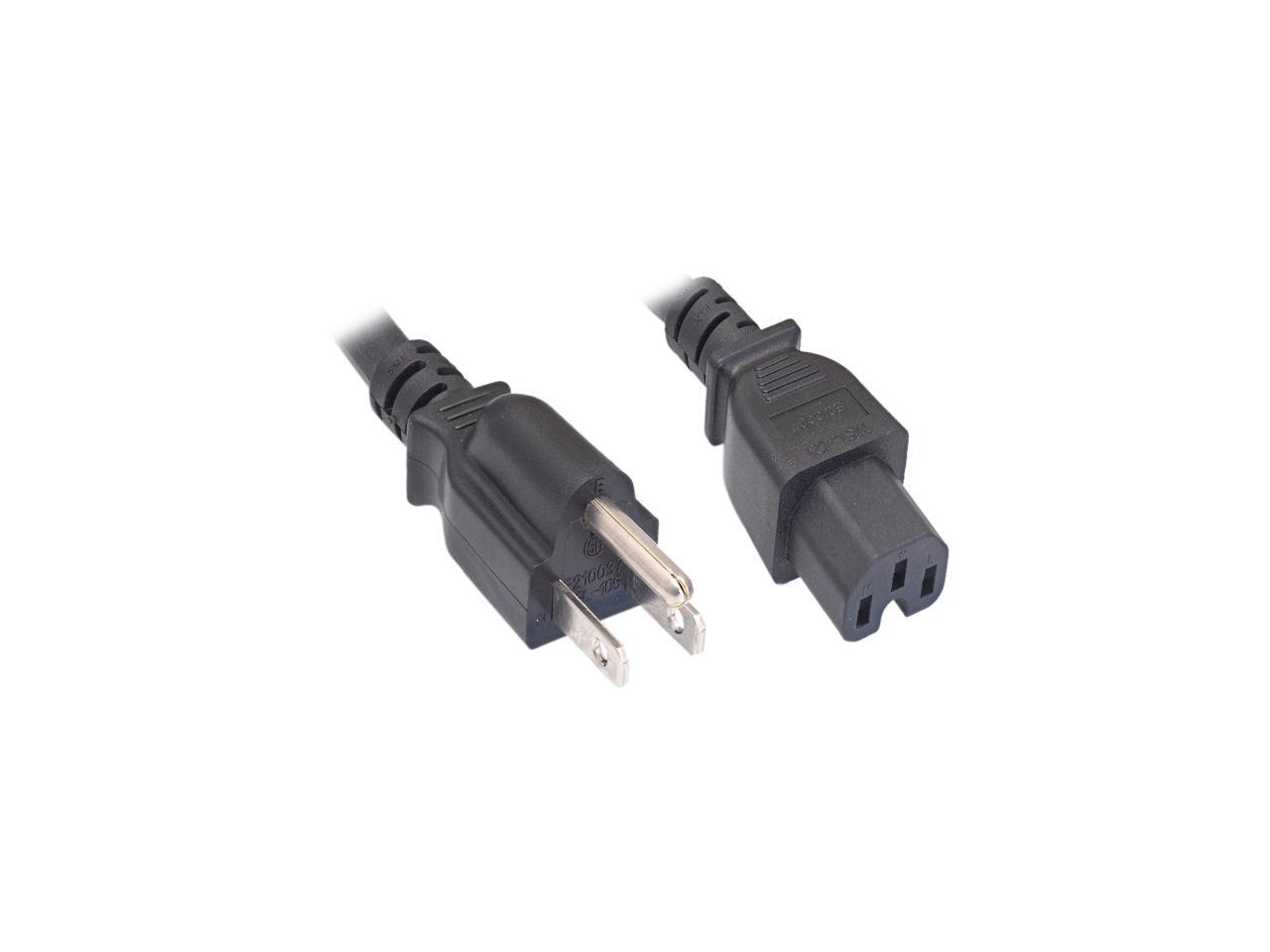 Nippon Labs 14 AWG NEMA 5-15P to C15 Power Cord, SJT, 15A/125V, 6 ft ...