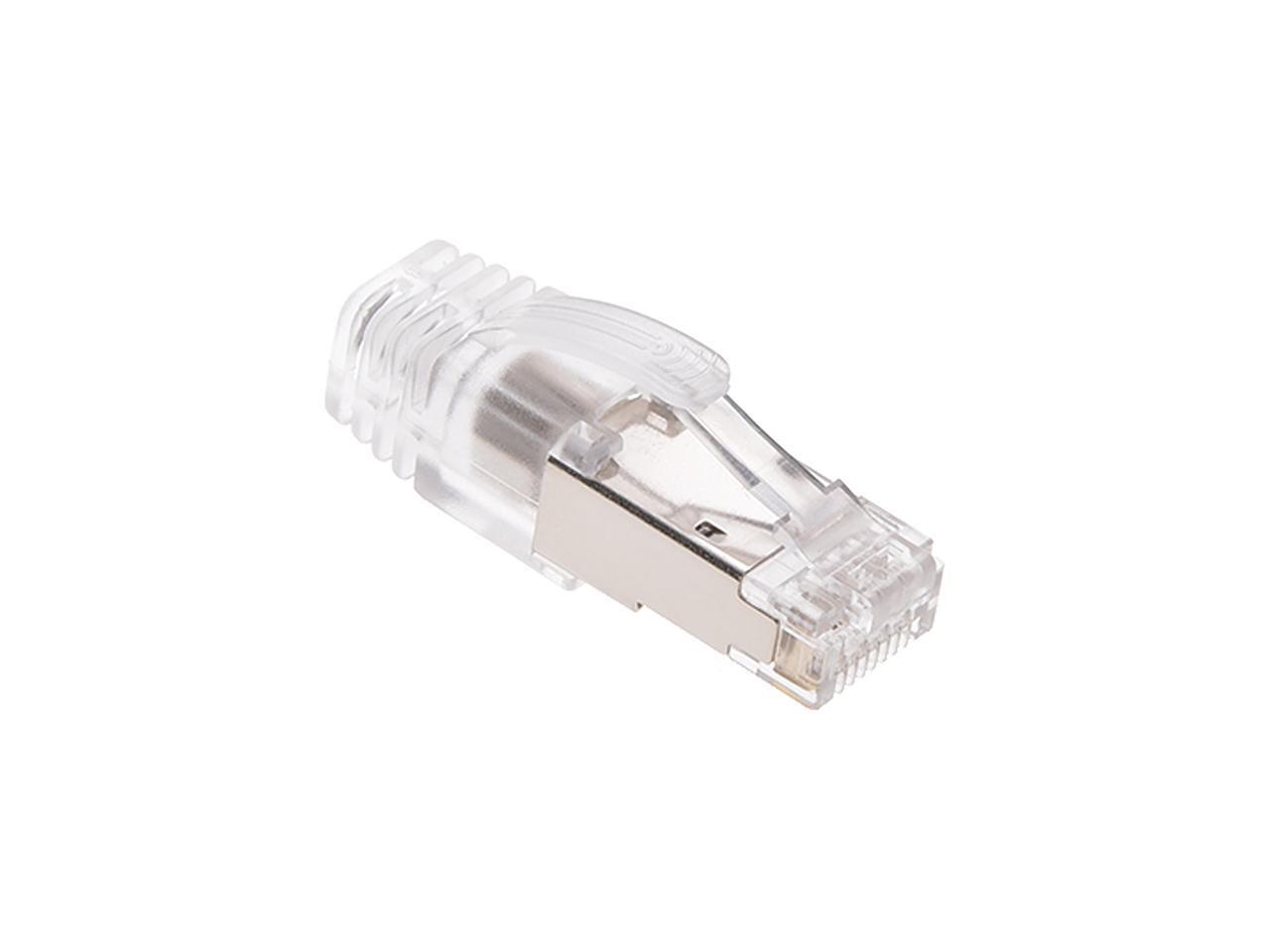 Nippon Labs RJ45 CAT.8 Shielded Plug 50Micron 3prong with Clear Boot ...