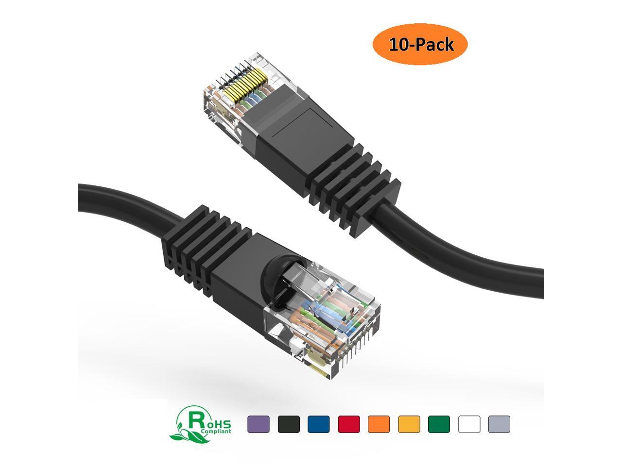 Nippon Labs (10 Pack) Cat5E 15FT UTP Ethernet Network Booted Cable ...