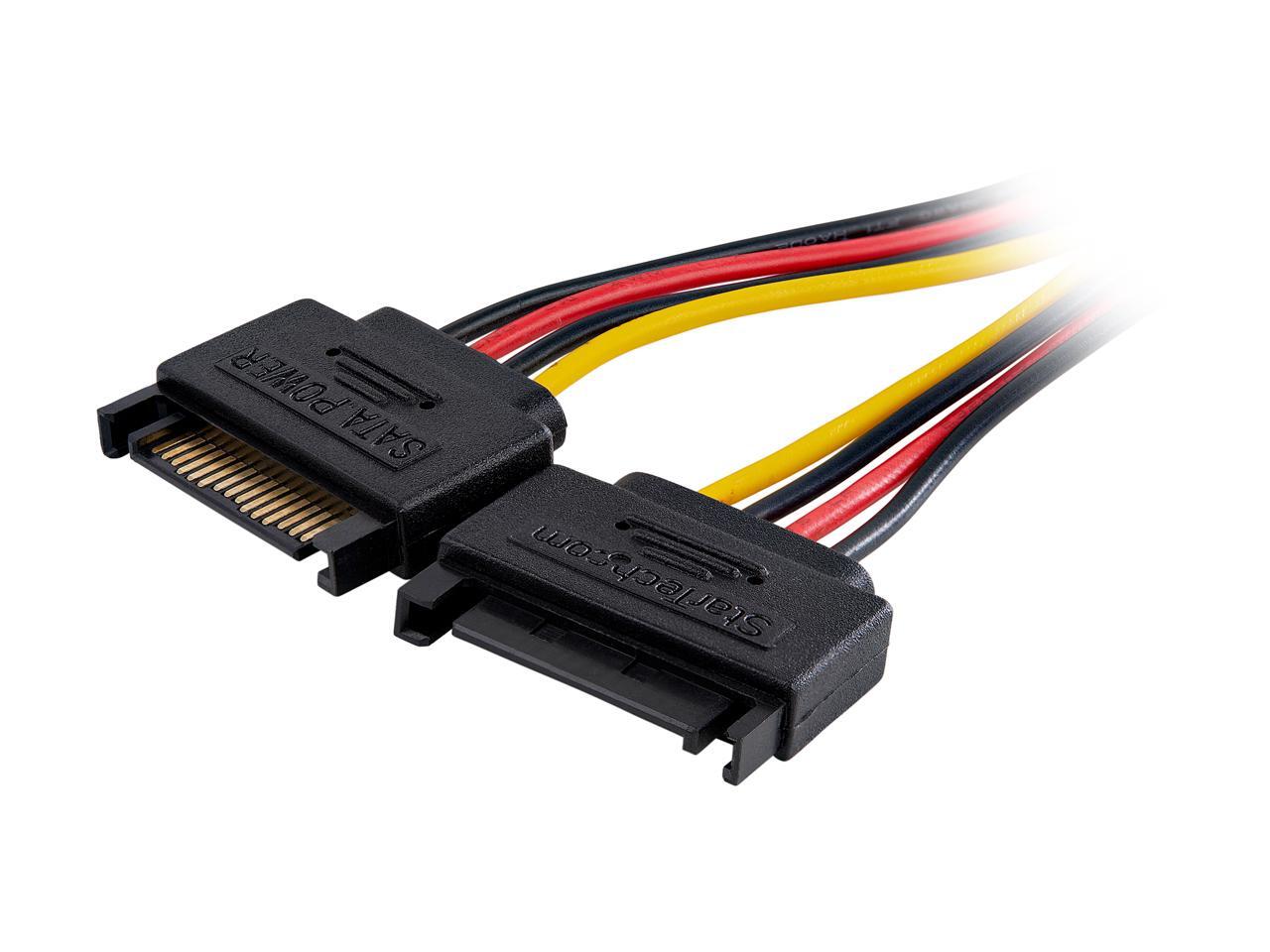 StarTech.com DSATPMOLP4 Dual SATA to LP4 Power Doubler Cable Adapter ...