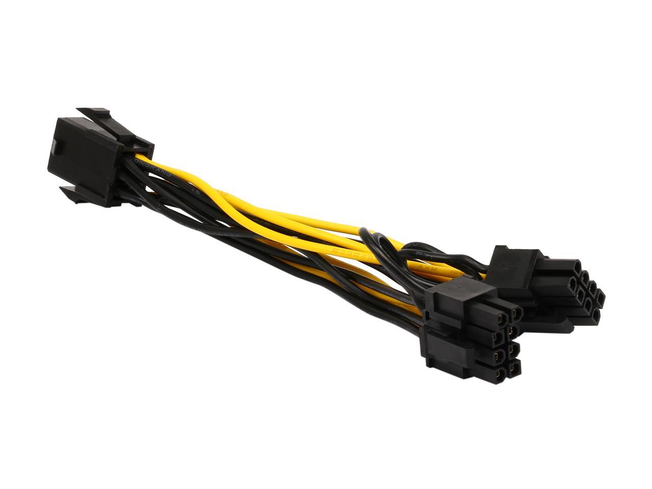 Coboc PCIE6SPL28P-6 6.1 in. 6-pin PCIe to Two(2) x PCIe 8 (6+2) pin PCI ...