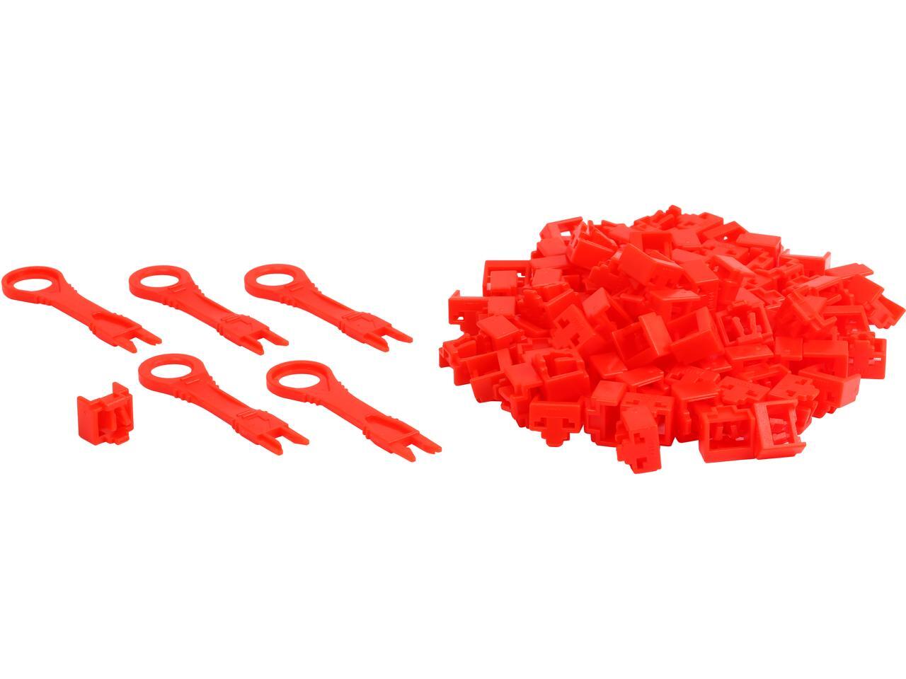 NTW NL-PBK100-RD net-Lock™ Locking RJ45 port/dust blocker with color ...