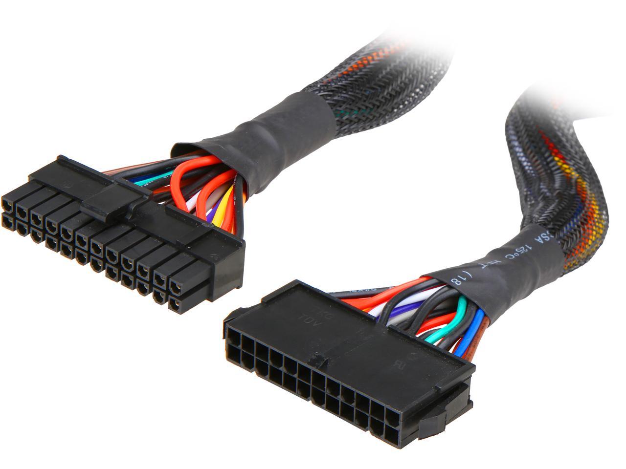 1ST PC CORP CB-24M-24F Extension Cable 13.25" Male to Female Black ...