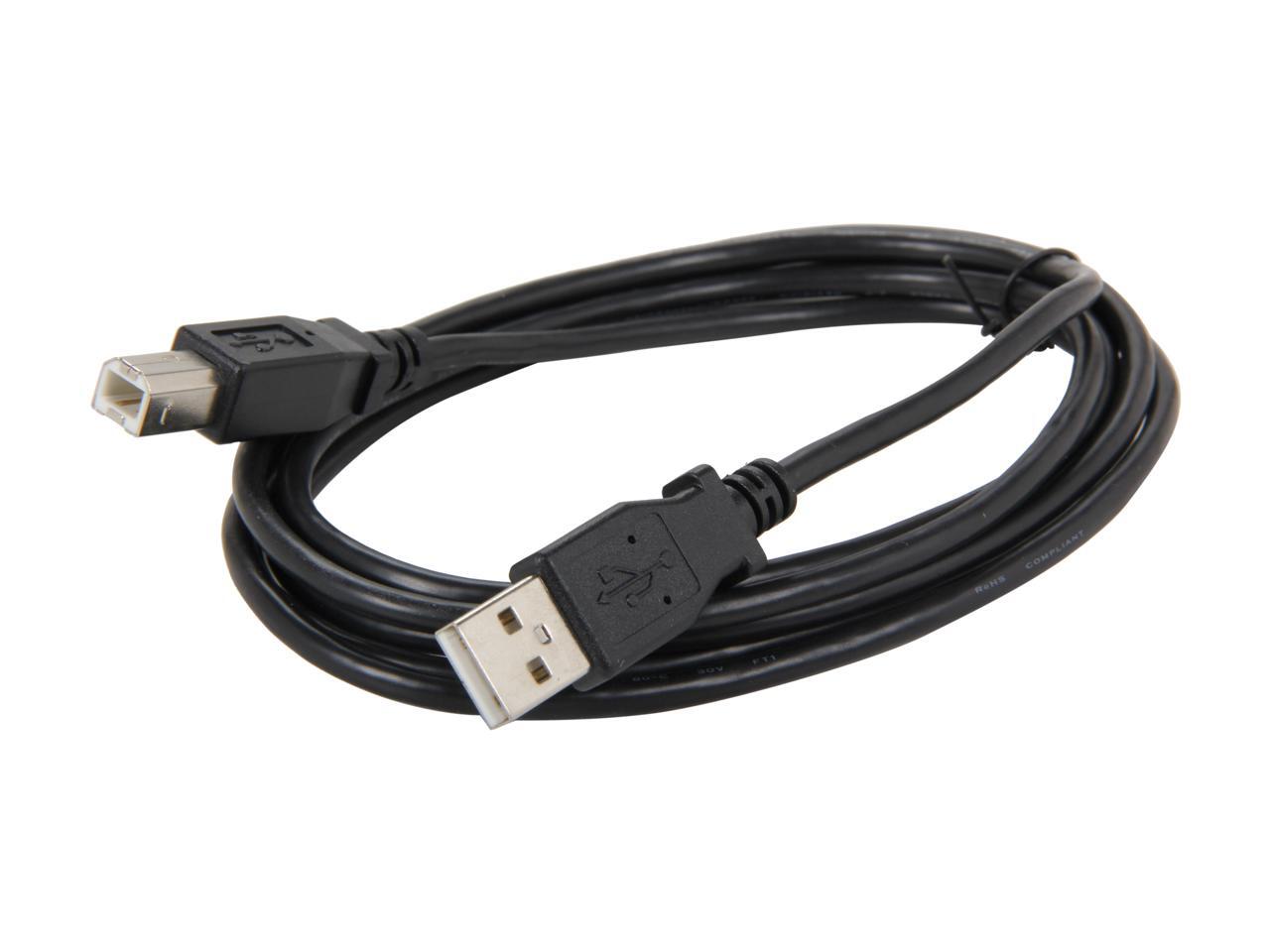 Nippon Labs Black 6 ft. USB cable A/male to B/male Model USB-6-AB-BK ...