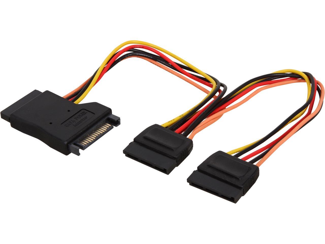 Nippon Labs SATA-15P-Y-0.6FT 12" SATA 15 Pin Power Male to 2 x SATA 15 ...