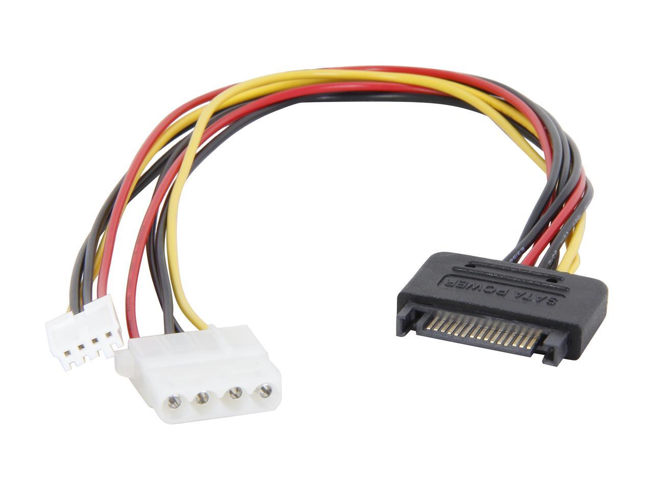 Nippon Labs SATA-15PM-4PM4PW 12" SATA 15 Pin Male to Molex 4 Pin LP4 ...