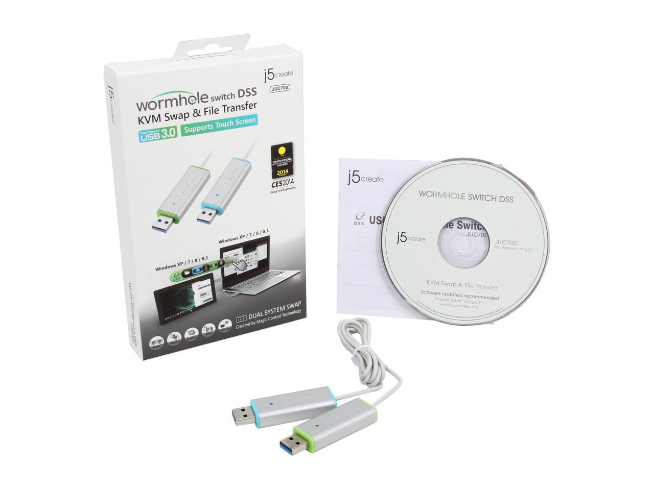 j5create USB 3.0 Wormhole Switch DSS - KVM Swap & File Transfer Cable ...