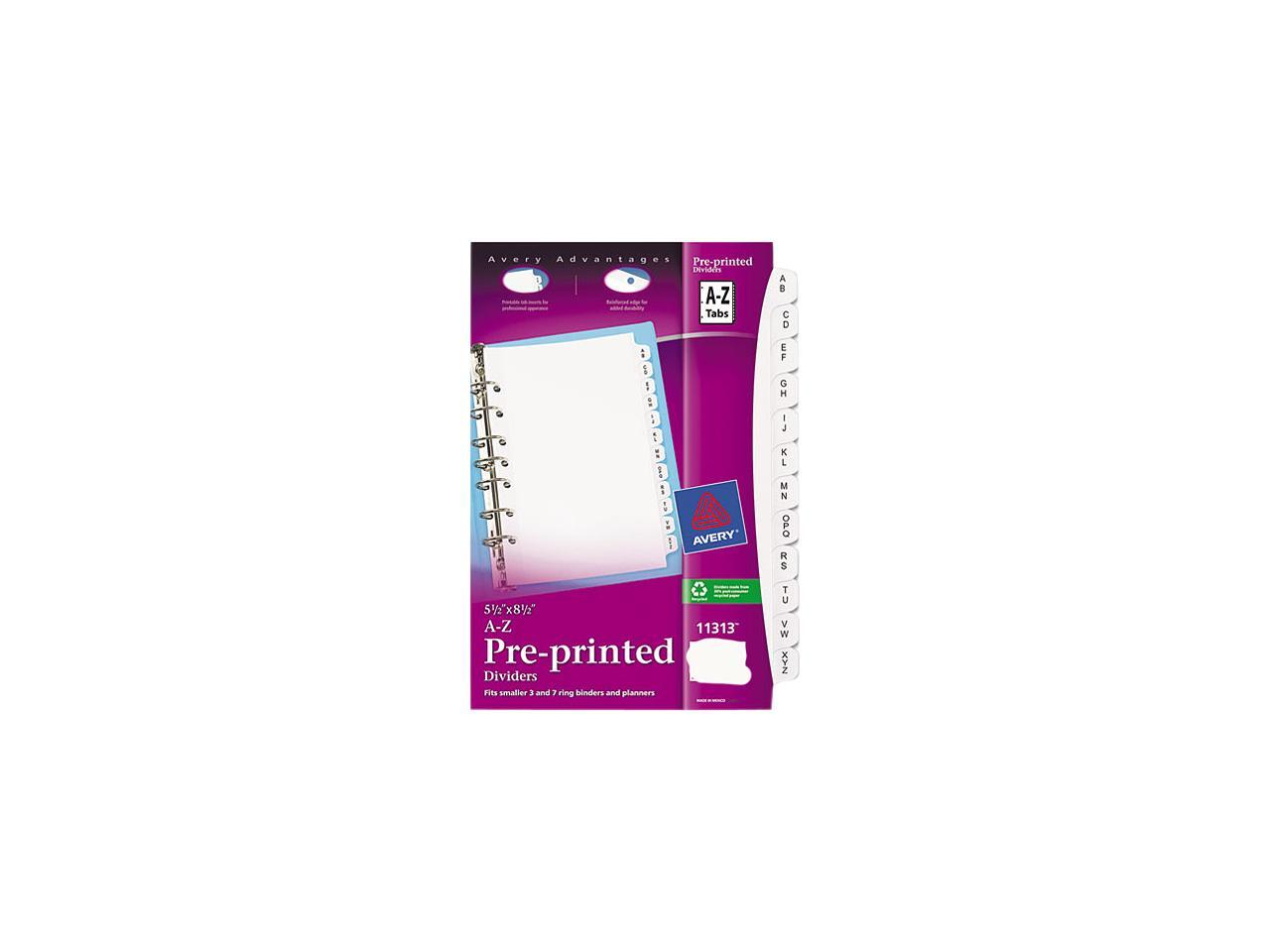 Avery Preprinted Tab Dividers 12-Tab 8 1/2 x 5 1/2 11313 - Newegg.com