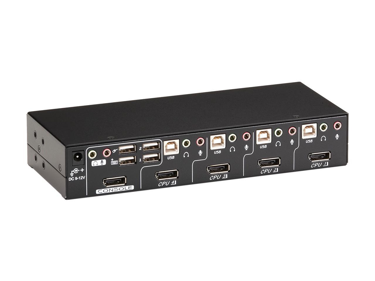 Black Box DT Series DT KVM Switch DisplayPort with USB and Audio - 4 ...
