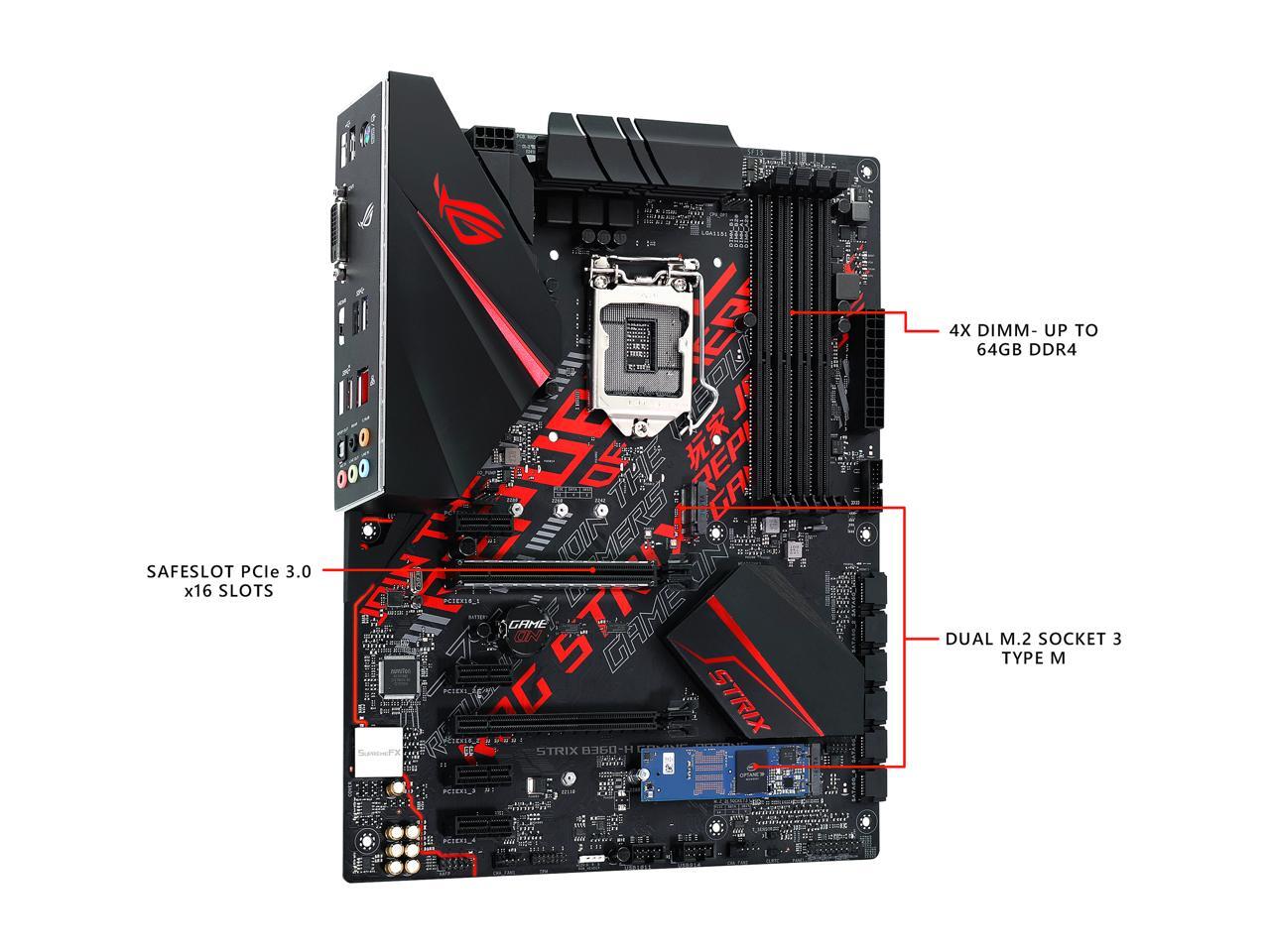 ASUS ROG STRIX B360-H GAMING/OPTANE LGA 1151 (300 Series) ATX Intel ...