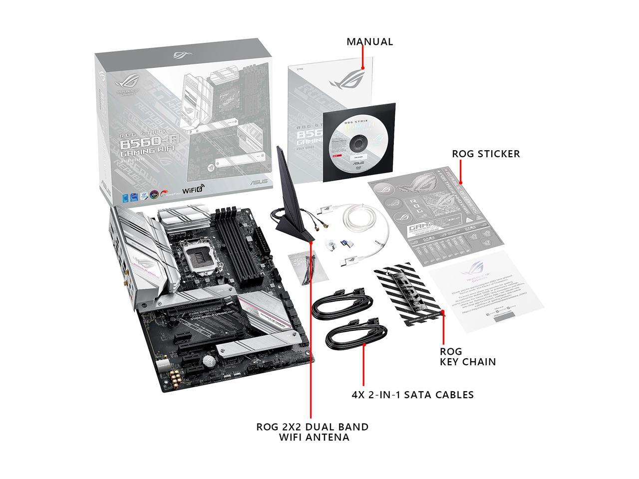 ASUS ROG STRIX B560-A GAMING WIFI LGA 1200 ATX Intel Motherboard ...