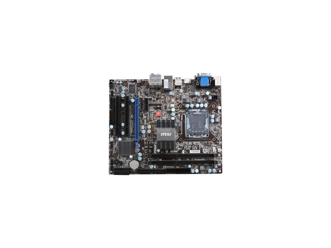 MSI G41M-E43 LGA 775 Micro ATX Intel Motherboard - Newegg.ca