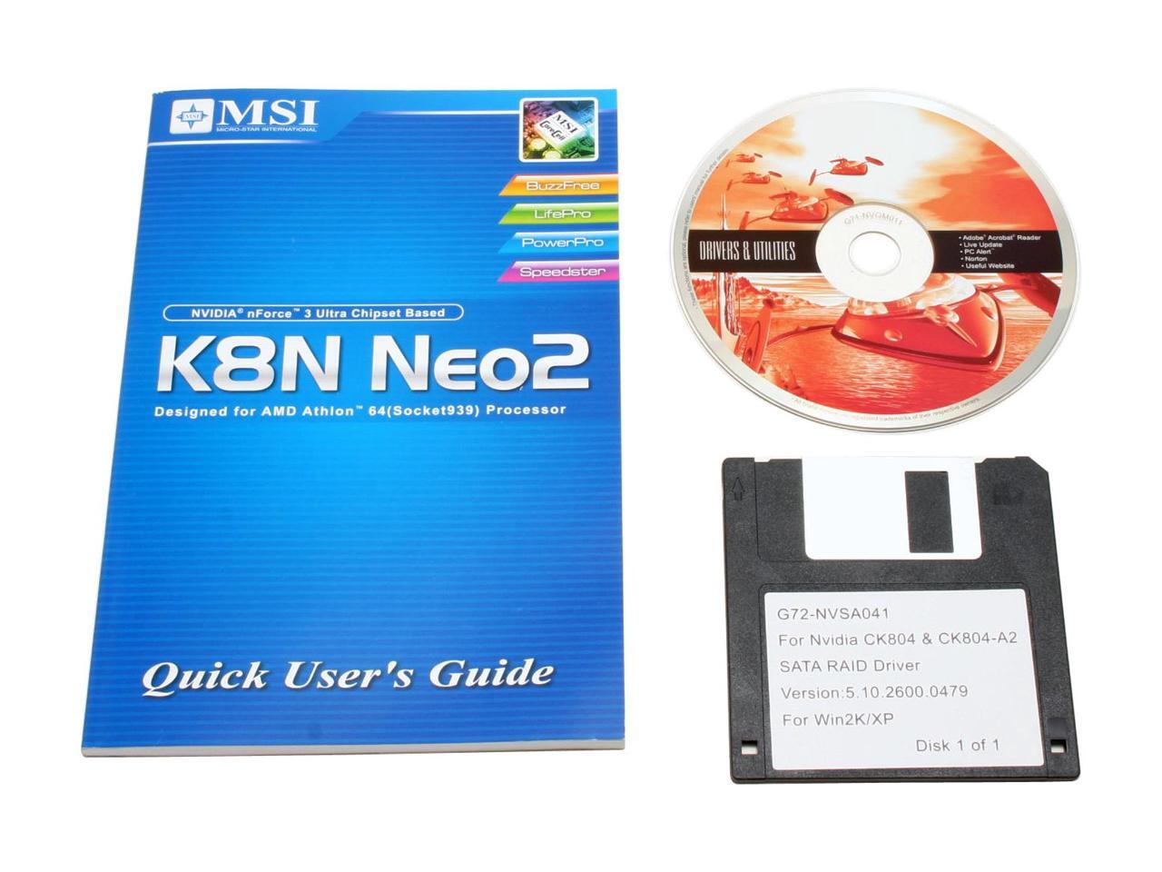 MSI K8N Neo2-F 939 ATX AMD Motherboard - Newegg.com