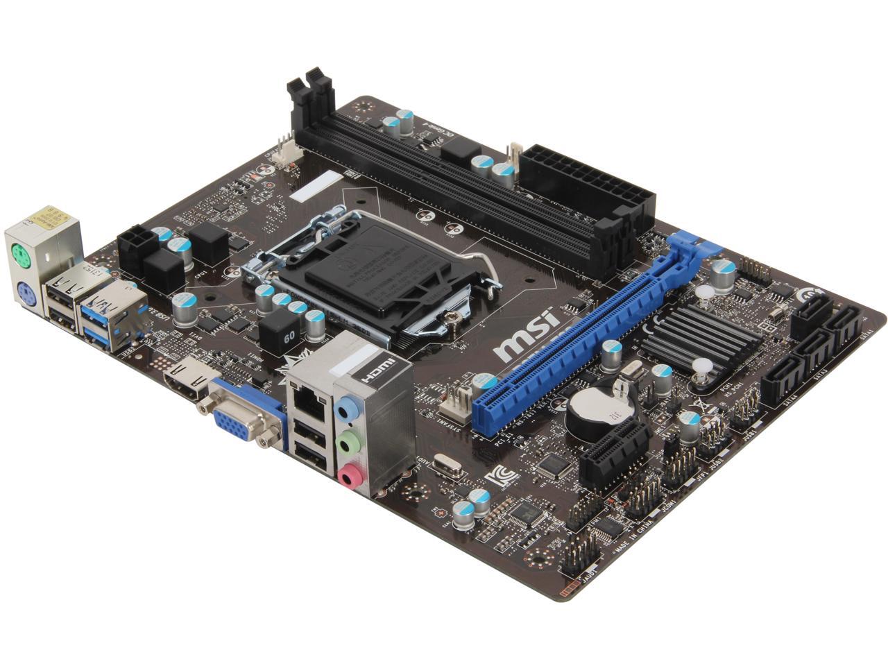 MSI B85M-E33 LGA 1150 Micro ATX Entry HDMI Business Intel Motherboard ...